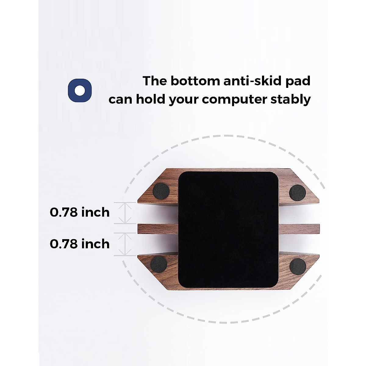 Nuvograin Dual Laptop Holder Vertical Laptop Stand, 2 Slots MacBook Stand Wood,Wooden Laptop Stand,Vertical Laptop Holder for Desk, Widen Dock Fits All MacBook/Surface pro