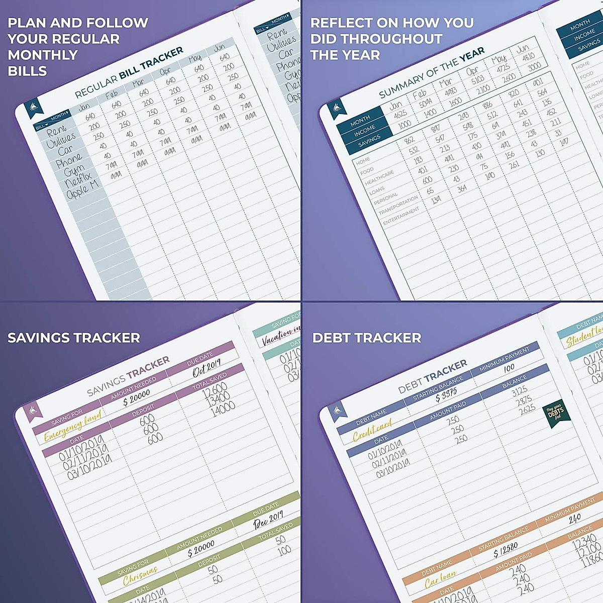 Clever Fox Budget Book 2.0 – Simple Budgeting Planner for Beginners – Financial Notebook with Money Spending, Debt & Bill Tracker (Lavender)