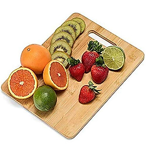 Brookline Wood Cutting Board Set - Extra Thick 3 Charcuterie Boards - Made from Organic Bamboo - Used for Cooking, Meat, Cheese and Vegetable Chopping