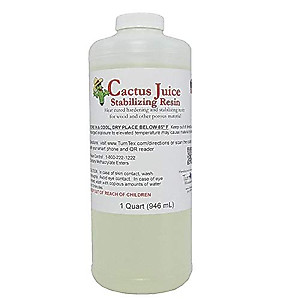BVV Cactus Juice Stabilizing Resin for Woodworking - Cures & Hardens Soft Wood for DIY Projects, Carpentry - 1 Gallon Cactus Juice Resin - Activator Included