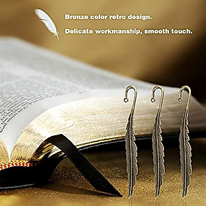 12Pcs Vintage Metal Feather Bookmarks, Mermaid Hooks Shaped Bookmark