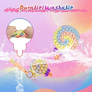 livingcoral Pop it Purse 2 Pack, Pop its Fidget Toys for Girls, 3 4 5 6 7 8 Year Old Girl Birthday Gifts, Lollipop Shape Girl Toys.