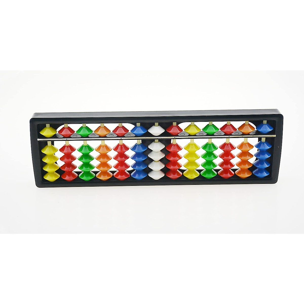CCHW Plastic Colorful Beads Abacus Soroban, 13 Column Chinese Abacus Japanese Soroban Calculator Kid's Counting Tool (Style 1)