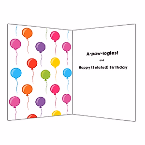 Glory To Dog Doggone It! I Furgot Your Birthday Belated Birthday Card (featuring an adorable Jack Russell Terrier puppy) with Greeting Card Mailing Envelope