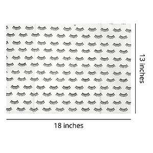 Disposable Lashing Dental Bib | 125 Pack | Size 13x18" inches | Eyelash Extension Supplies | White Bib with Simple Lash Print Design