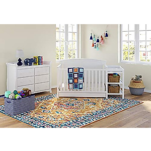 Storkcraft Steveston 5-in-1 Convertible Crib and Changer with Drawer (White) – GREENGUARD Gold Certified, Crib and Changing Table Combo with Drawer, Converts to Toddler Bed, Daybed and Full-Size Bed