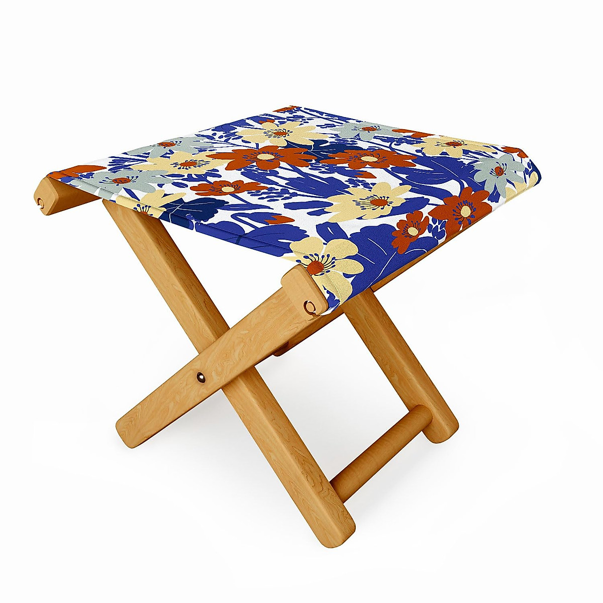Deny Designs Folding Stool, Marta Barragan Camarasa Spring Garden Strokes