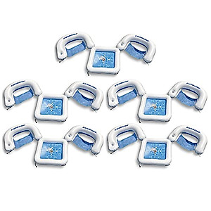 Swimline Kids Inflatable Durable Connecting Game Station Swimming Pool Toy Set with Waterproof Playing Cards, 2 Seats, and Table (5 Pack)