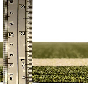 Unique Loom Del Mar Collection Area Rug - Maria (2' 7" x 10' Runner, Green/ Ivory)