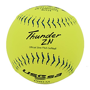 DUDLEY 12" USSSA Thunder ZN Pro-M Stamp Slowpitch Softball -12 Pack