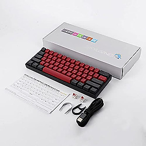 EPOMAKER SKYLOONG SK61 60% Hot Swappable RGB Mechanical Gaming Keyboard, Programmable NKRO with Shine Through PBT Keycaps, IP6X Waterproof, for Win Mac Gamer (Gateron Mechanical Red, Wine Red)