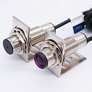 Twidec/1 Pair 0-20M Indoor Wall Mounted Photoelectric Beam Sensor NPN NO 18mm Photoelectric Sensor Switch Proximity Switch 2m line Length with Infrared Ray Beam E3F-20DNL-18