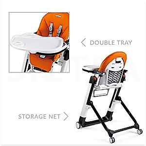 Peg Perego Siesta – Multifunctional Compact Folding High Chair – From Birth to Toddler – Recliner and High Chair – Made in Italy – Ice (Grey)