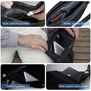 NIID-FINO F4 Sling Bag Lightweight Slim Crossbody Bag for Men Anti-theft Chest Shoulder Backpack Waterproof Sleek Casual Daypack for Travel Outdoor Hiking Biking (Excluding Mask Pack)