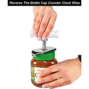 HOME-X Twist-Top Jar Opener, Easy Grip Opener, Great for Weak or Arthritic Hands, Strong Gripping Jar Opener, 3 ½” L x 1 ½” W x 2 ¾” H, White