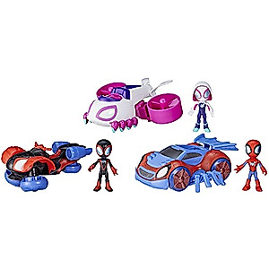 Spidey and His Amazing Friends Team Spidey Change ‘N Go Riders Playset, 3 Toy Cars and Action Figures, Marvel Super Hero Toys for 3 Year Old Boys and Girls and Up (Amazon Exclusive)