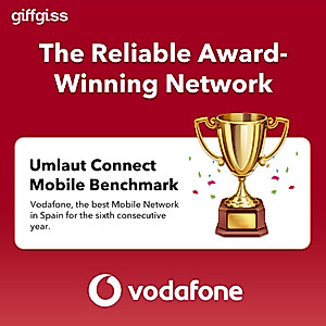 Vodafone Europe Prepaid SIM Card - 14GB + 800 Mins Calls in UK and Europe, 100GB + Unlimited Calls in Spain, Vodafone SIM Card Europe for 28 Days, Supported Hotspot for iPhone/Android(2 Pieces) 15 EUR