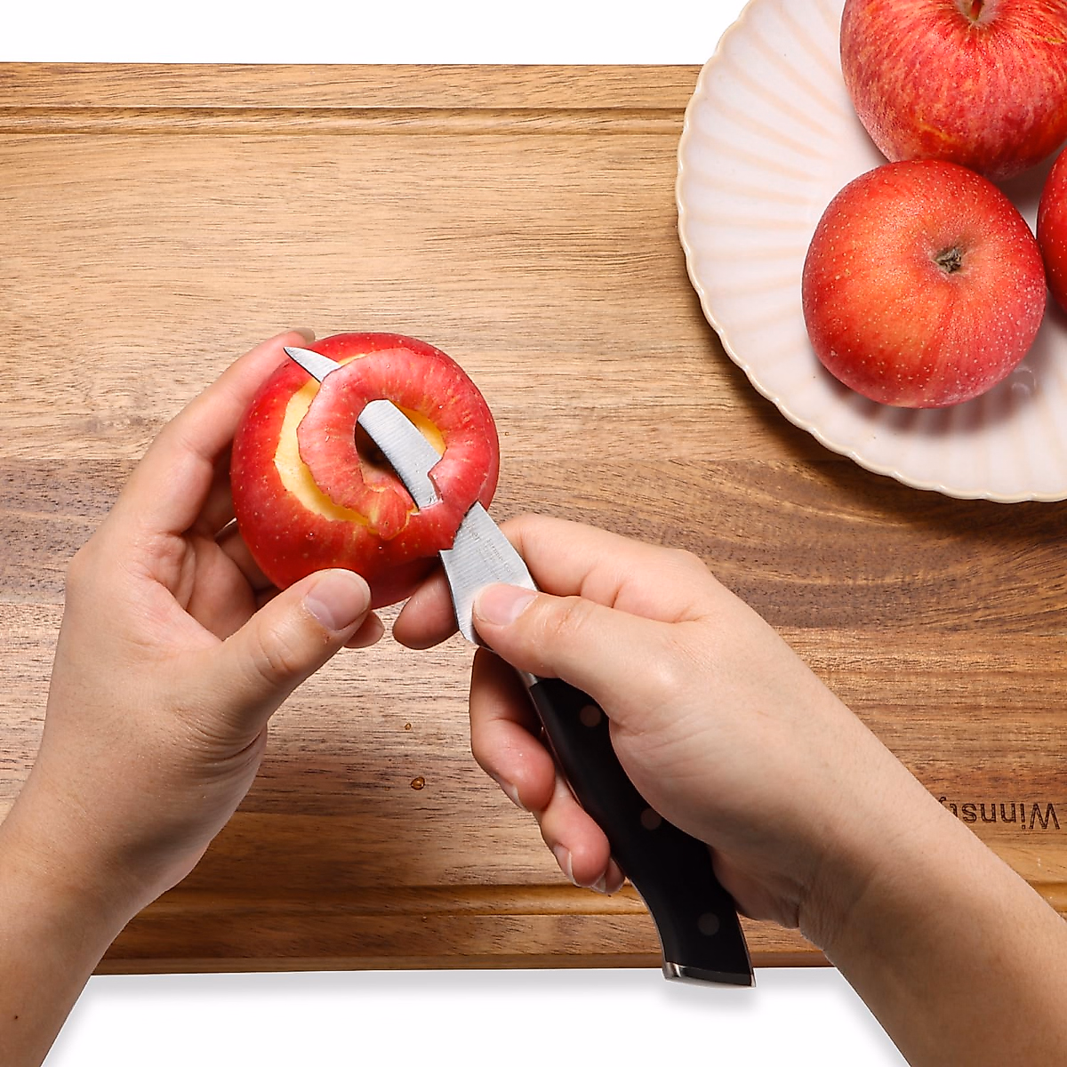 LAZIOPATER Bird Beak Paring Knife, Curved Paring Knives, German Stainless Steel, Peeling Knife, 3 Stainless Steel Rivet-Fastened Handles, Small Kitchen Knife Curved Blade, Gift Box