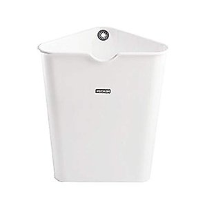 Triangle Space-saving Trash Can for Corner, 2.6 Gallon Durable Plastic Garbage Bin for Kitchen, Bathroom, RV, Coffee Bar, Small White Triangular Container, Open Top Wastebasket for Narrow Spaces