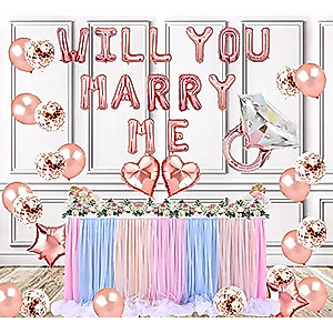 BTXLHAOHE Rose Gold Will You Marry Me Decorations Marry Me Balloons Will You Marry Me Letter Balloons Marriage Proposal Ideas Decorations Supplies