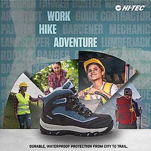 HI-TEC Skamania Mid WP Waterproof Women's Hiking Boots, New 2023 Model with High Performance Rubber Outsoles - Trail, Mountain and Backpacking Shoes - Dark Grey/Navy Blue, 7 Medium