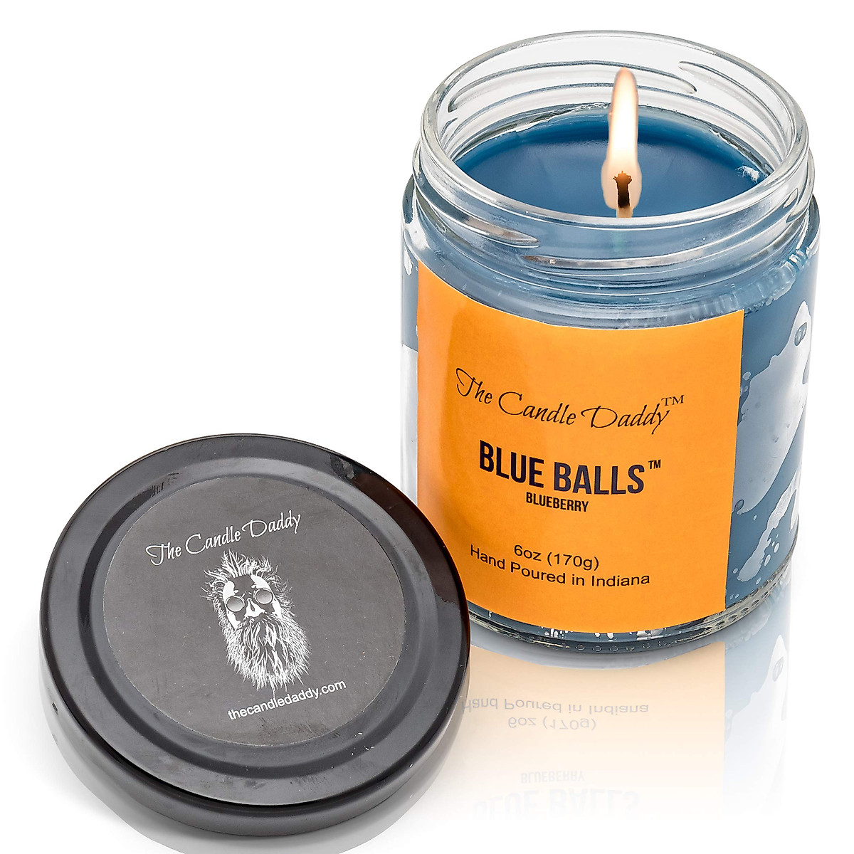 Blue Balls - Blueberry Scented Candle - Funny- 6 Ounce Jar Candle