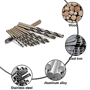 TA-VIGOR 20mm Reduced Shank Twist Drill Bits with 10mm Shank- Perfect for Drilling Steel,Copper,Aluminum Alloy-Made of High Speed Steel 4341