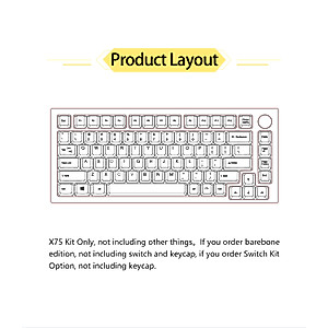 KPREPUBLIC NextTime X75 75% Gasket Mechanical Keyboard kit PCB Hot Swappable Switch Lighting effects RGB switch led type c Next Time 75 (X75 White Barebone Kit x1)