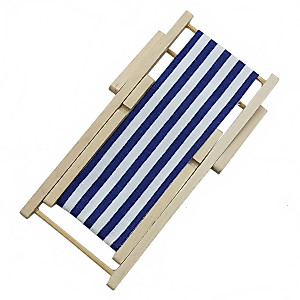 Dollhouse Miniature Furniture Accessories Foldable Wooden Beach Chair Mini Longue Deck Chair Doll House Ornament Kits for DIY Fairy Garden Dollhouse Decoration - Pack of 4