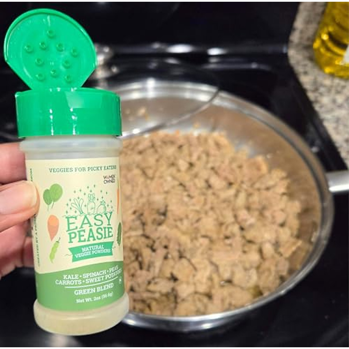 Easy Peasie Organic Veggie Powder Blends for Kids and Picky Eaters | Kids Greens Powder | Green Blend 2oz Jar