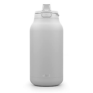 Ello Hydra 64oz Half Gallon Vacuum Insulated Stainless Steel Jug with Locking, Leak-Proof Lid and Soft Silicone Straw, Metal Reusable Water Bottle, Keeps Cold All Day, Grey