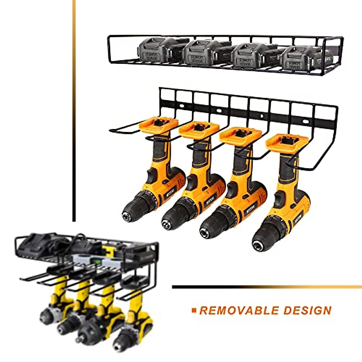 KENNEDICH Power Tool Organizer, Heavy Duty Tool Storage Holder, Wall Mounted Tool Kit Organizer Shelf for Cordless Drills, Handheld Power Tools Utility Racks for Men Dad
