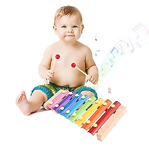 Tvoip Wooden Xylophone Toys Musical Creative Wooden Instruments 8 Notes xilofono children Baby Musical Toys Development