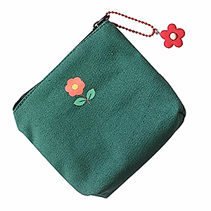 Healifty 1 pc Zipper Charm Bag- Purse Organiser Makeup Compact Portable Practical Storage Green for Nursing Multipurpose Coin and Tie Travel Products Tampons Girls Decorative Earphone