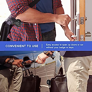 3-Pack Heavy Duty Retractable Keychain with 32” Steel Extender Cord - ID Badge Holder Reels, Badges Holders , Carabiner Keychains, Tactical Key Rings, Reel Clip for Card, 8.6Oz (Black)