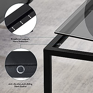 SAYGOER Corner Bookshelf and Glass Coffee Table with Storage