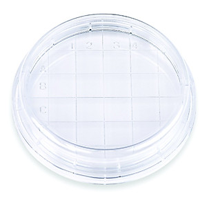 Petri Dish with Counting Grid, Polystyrene, 60x15mm, 3 Vents, E.O. Sterile, Karter Scientific 236W2 (Pack of 10)