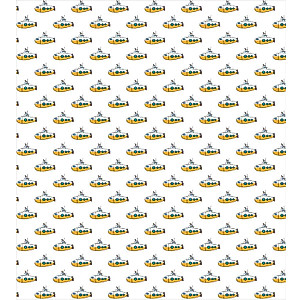 Lunarable Under The Sea Duvet Cover Sets, Hand Drawn Submarine Cartoon Marine Themed Design, Bedding Set with 2 Duvet Covers 4 Pillowcases, 2 Pack Cal King Size, Blue Earth Yellow Brown