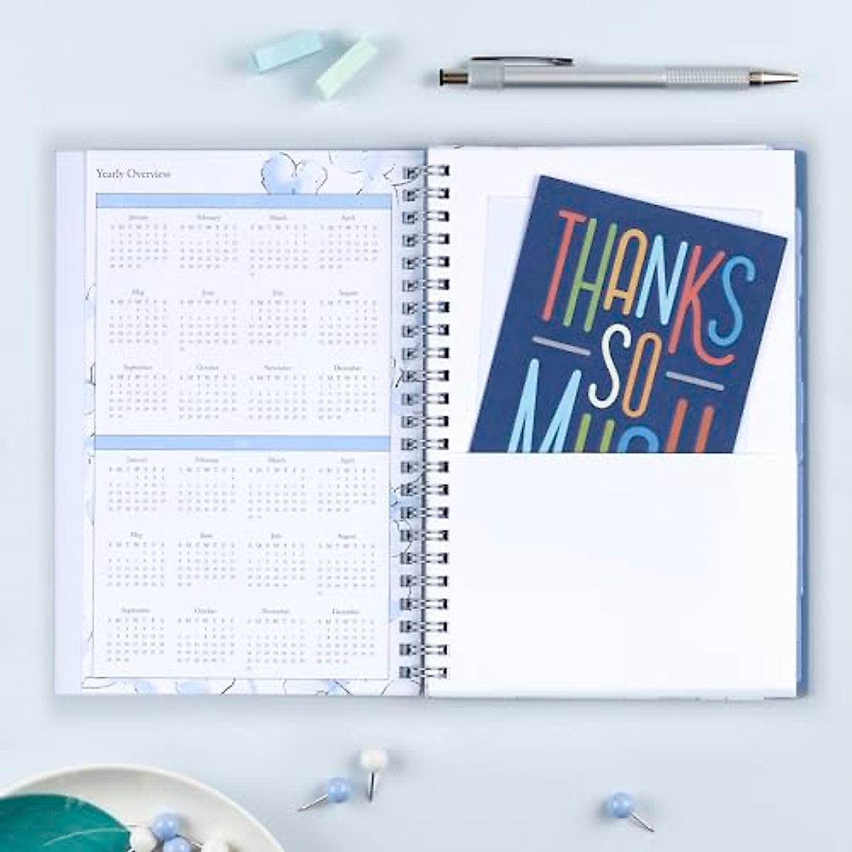 Blue Sky 2024 Weekly and Monthly Planner, January - December, 5" x 8", Frosted Cover, Wirebound, Lindley (101579-24)