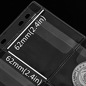 Coin Pocket Pages - 12 Pockets Standard 9-Hole Coin Pocket Inserts Collecting Sleeves for Coins 10 Sheets CS03112