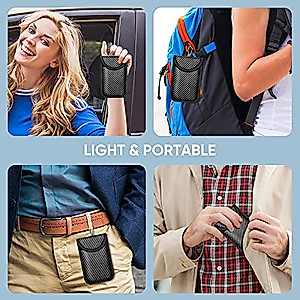 2 Pack Faraday Bags for Key Fob, FINPAC Faraday Cage Protector, Car RFID Signal Blocking, Anti-Theft Pouch, Anti-Hacking Case Blocker (Medium)