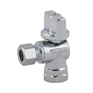 LD Valve- 1/4 Turn Angle Stop Valve 3/8-in FIP Iron Pipe x 3/8-in OD Compression,Quarter Turn LF Chrome Plated Brass Water Shut Off Angle Valve for Faucet or Toilet Installation(2-Pack)