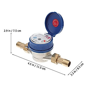 Hemobllo Cold Water Meter, TS- S300E E- Type Water Meter Water Flow Pulse Output Meter with Fittings for Garden& Home Usage