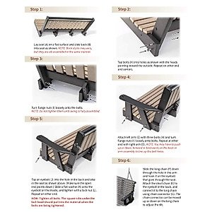 ECOMMERSIFY INC Poly Lumber Mission Porch Swing Everlasting PolyTuf HDPE- Amish Crafted - Made in USA - Solid Color (4FT, White)