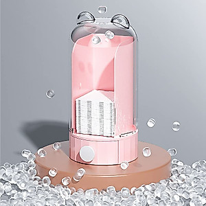 Automatic Cotton Pad Dispenser Wall-mounted Cotton Pad Holder Cotton Pad Organizer Press Out Cotton Square Holder Cotton Pad Round Holder Makeup Organizer for Pads Cotton Round Dispenser (Pink)