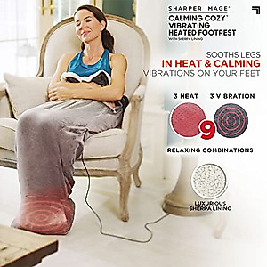 Calming Cozy by Sharper Image Personal Sherpa Wrap with Electric Heating Massaging Vibrating Foot Bed, 3 Heat & 3 Massage Settings for 9 Relaxing Combinations