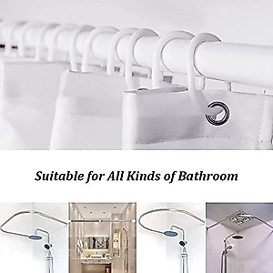 FOFOTOP 4Pcs Shower Curtain Set,Rose Shower Curtain Sets(with Non Slip and Soft Rugs,Bath Mat,U Shape and Toilet Lid Cover Mat) Polyester 70inch X 70inch