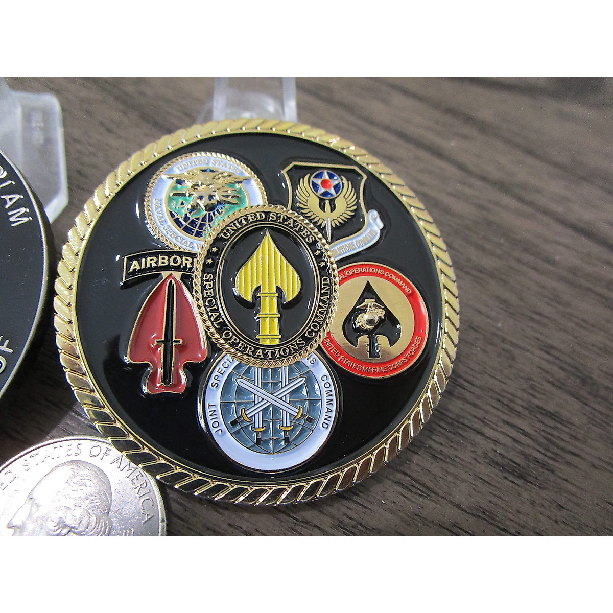 Set of Two United States Special Operations Command & Joint Special Operations Command JSOC SOCOM AFSOC NSWC MARSOC Reaper Challenge Coins