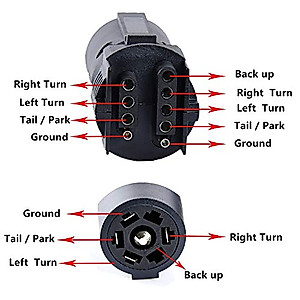 Super repairman 7 Pin Round to 4 Pin 5 Pin Flat Blade Trailer RV Boat Adapter Plug