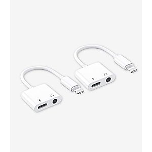 Apple MFi Certified]Headphones Adapter Charger Aux Dual Splitter for iPhone 7/8Plus/X/Xr/Xs/SE/11/12/Pro/Max/ipad Earphone Audio Jack Lightning to 3.5mm Dongle Charging Converter Accessories Connector